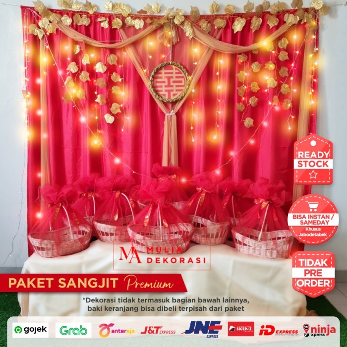 Jual Paket Dekorasi DIY Backdrop Sangjit Premium Baki Sangjit Shuang Xi ...
