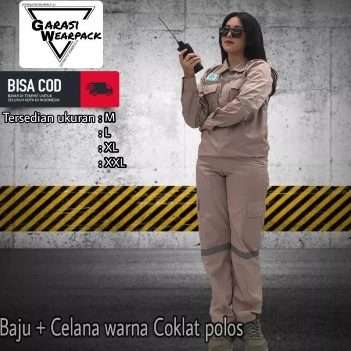 Jual wearpack safety Setelan/pakaian kerja/ APD K3 safety first/coklat ...