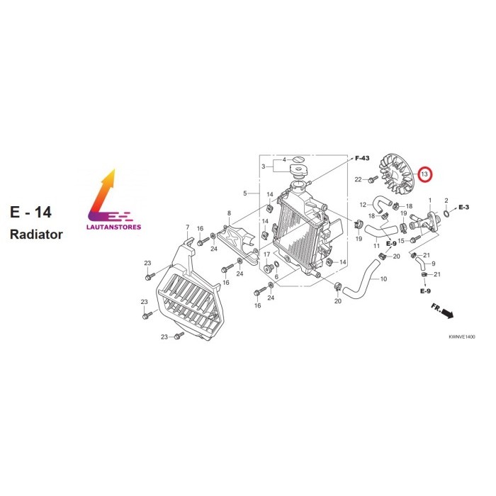 Jual 19510-Kwn-900 Fan Comp Cooling Kipas Radiator Pcx 125 Cbu Thailand ...