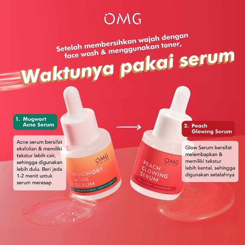 Jual OMG Oh My Glow Peach Glowing Serum 20ml | Serum Wajah Pencerah & Glowing | Mugwort Acne ...