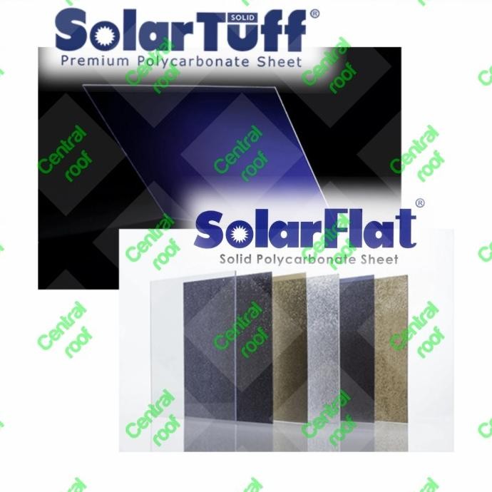 Jual Solarflat tebal 3 mm / Solartuff solid clear 1 roll polycarbonate ...