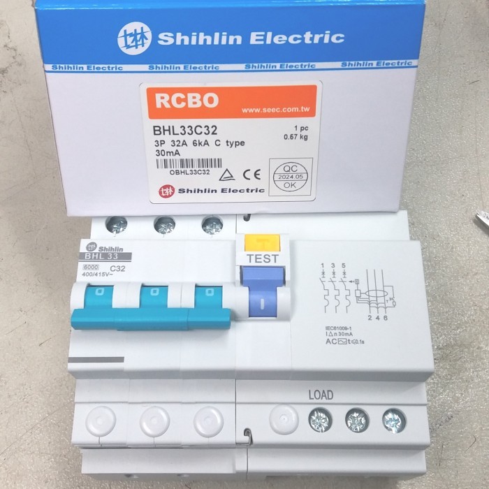 Jual Shihlin Rcbo/Elcb 3Phase 40,50,63A/Mcb 6Ka +Elcb 30Ma Shihlin | Shopee Indonesia