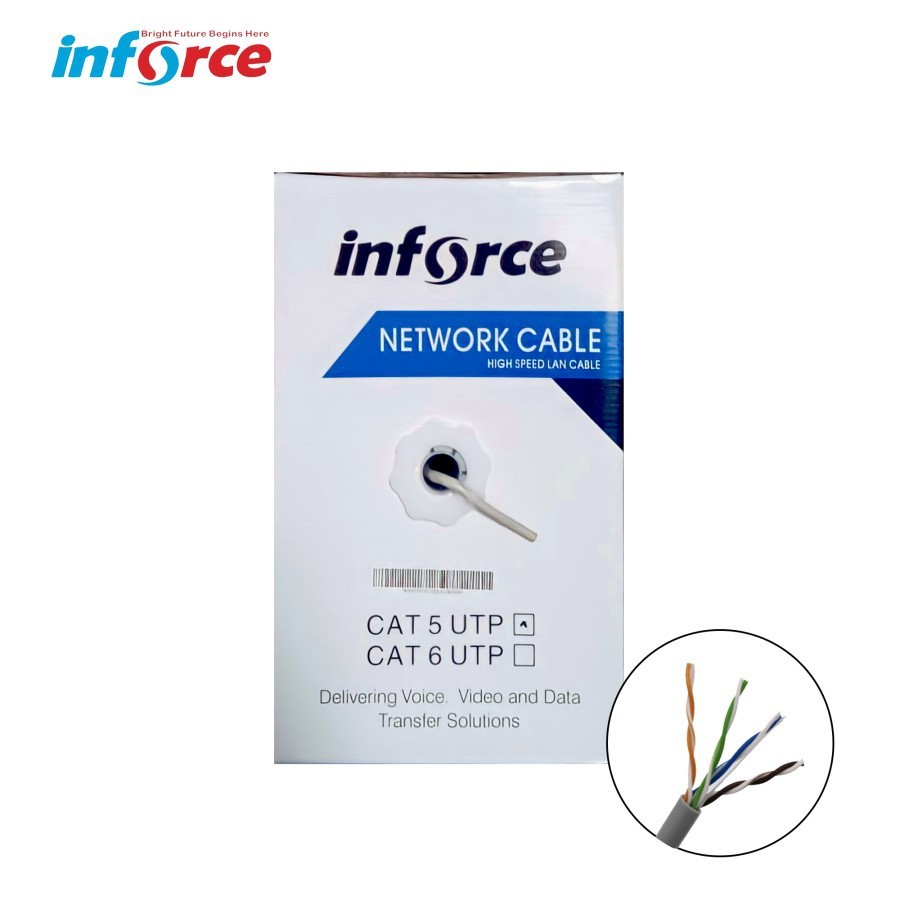 Jual Inforce Kabel LAN UTP CAT 5e CAT5e Networking Cable 305 Meter Grey Abu | Shopee Indonesia