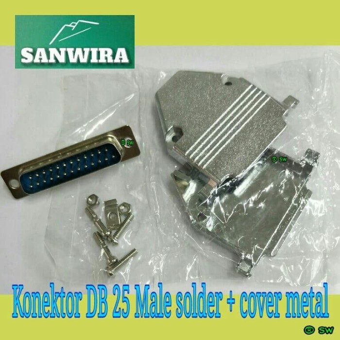 Jual Konektor DB 25 pin Male solder + cover metal | Shopee Indonesia