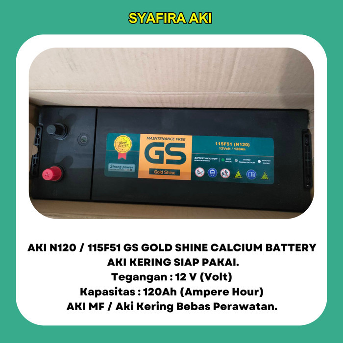 Jual AKI GENSET GS MF N120 Aki Kering 12V / 120Ah UNTUK ALAT BERAT | Shopee Indonesia