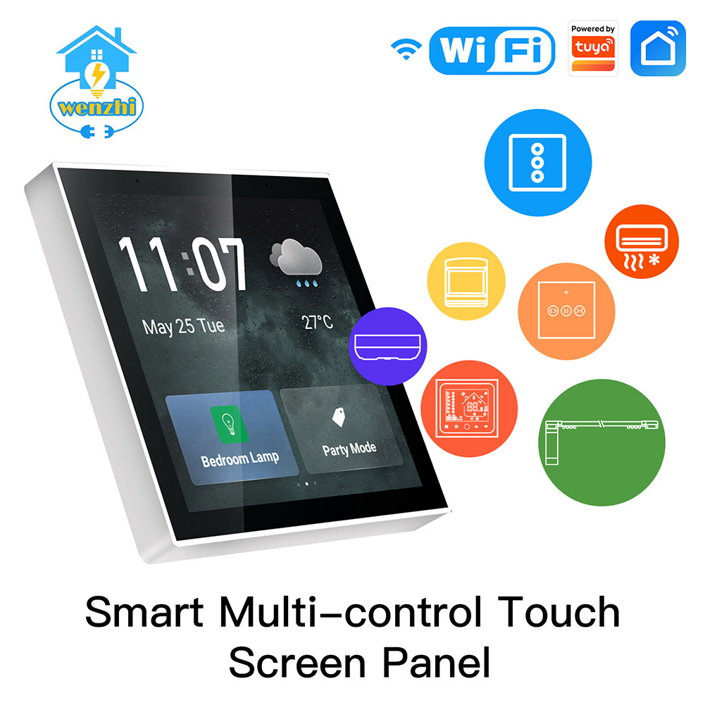 Jual WYU Tuya/Smart Life Home Multi-Functional Touch Screen Control Panel 4 inches Central for ...