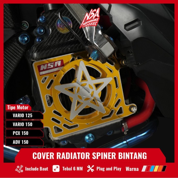 Jual NSA COVER RADIATOR SPINER BINTANG MIRROR VARIO PCX NMAX AEROX ADV ...