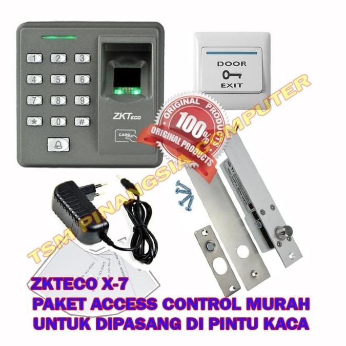 Jual Premium Zkteco-X7 Akses Door/Access Control/Access Door/ Paket Pintu Kaca | Shopee Indonesia