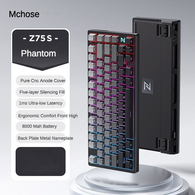 Jual MCHOSE Z75S Keyboard Mekanik Kustom Tiga Mode 2.4g Nirkabel Bluetooth Penutup Atas ...