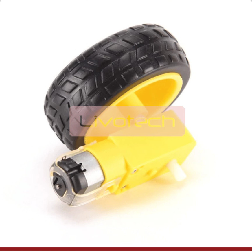 Jual Motor DC Gear Box DC Motor With Tyre Gear Motor Set Arduino Motor ...