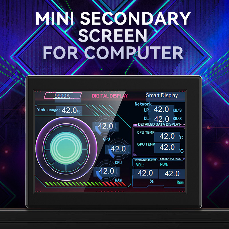 Jual HRN 3.5 Inch IPS LCD Type-C Secondary Screen Mini Computer USB ...