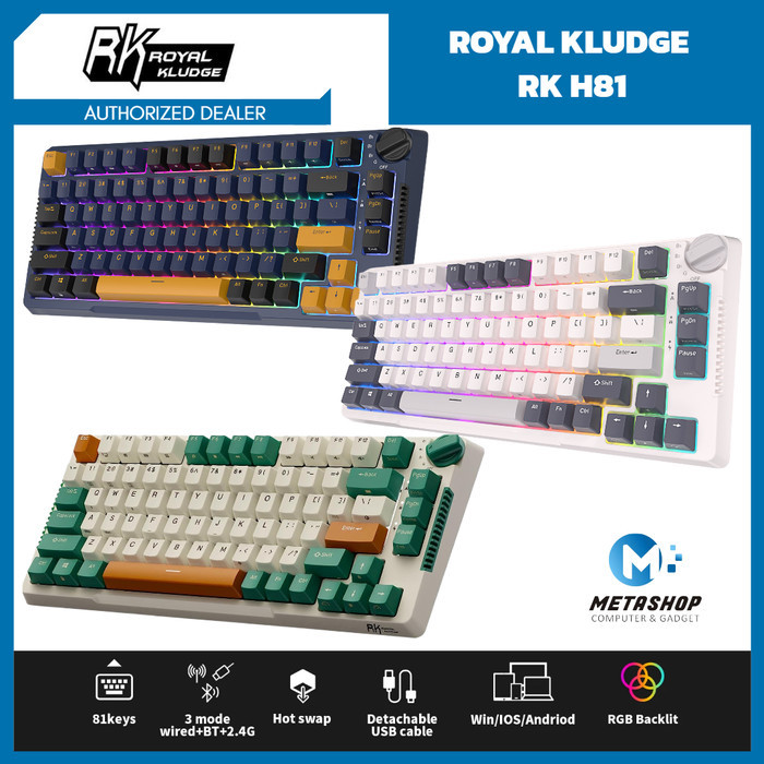 Jual Royal Kludge Rk H81 Wireless Mechanical Keyboard Gaming Rgb ...