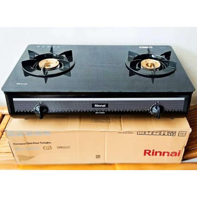 Jual Original Kompor Gas 2 Tungku Rinnai ( Kaca ) Ri - 712Ga (B) | Shopee Indonesia