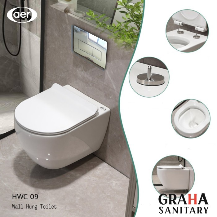 Jual HARGA DISC - AER WALL HUNG TOILET COMPLETE SET CLOSET GANTUNG HWC ...