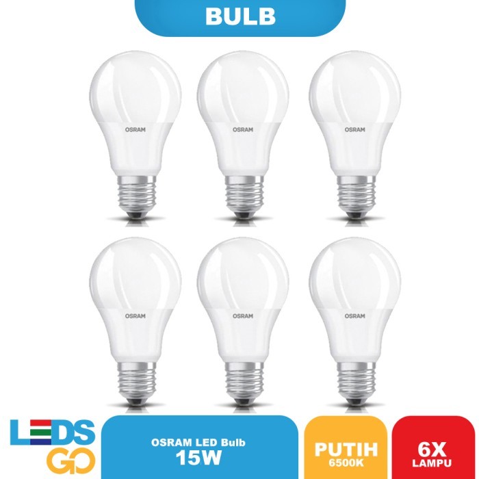Jual (PAKET ISI 6 PCS)OSRAM Lampu Bohlam LED 15 Watt Putih | Shopee Indonesia