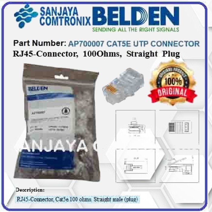 Jual Belden Ap700007 Konektor Rj45 Connector Rj45 Cat. 5E | Shopee ...