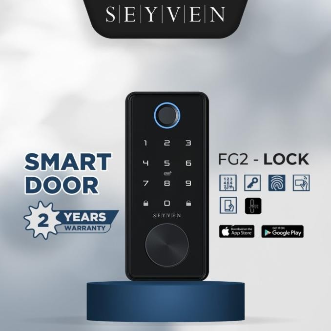 Jual SEYVEN DEADBOLT SMART DOOR LOCK / SMART LOCK DOOR PINTU KAYU BESI ...