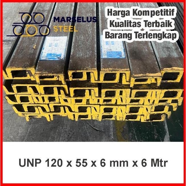 Jual Best Unp 120 - Besi Kanal U / Unp Channel / 120 X 55 X 6Mm ...