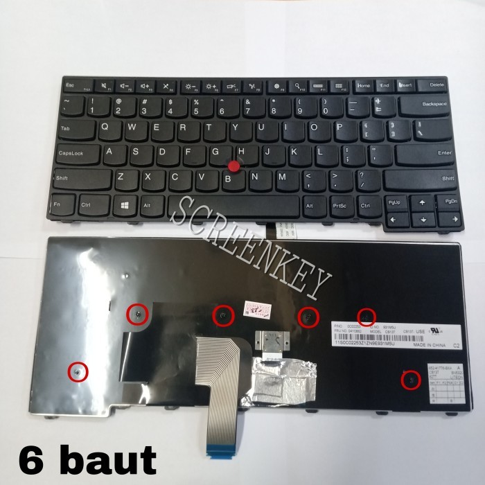 Jual Keyboard Laptop Lenovo Thinkpad E440 T440 T440S T440P E431 T450 ...