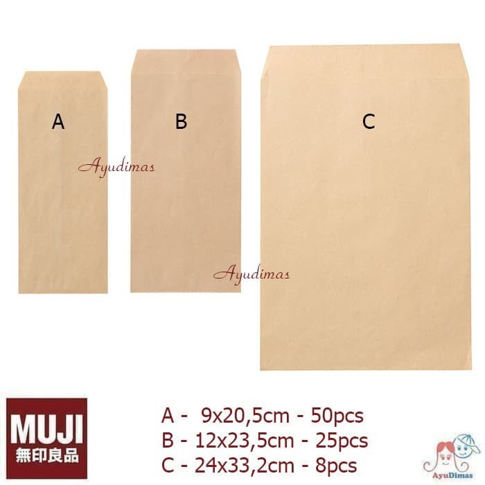 Jual Muji Kraft Paper Envelope / Craft Envelopes - Amplop | Shopee ...