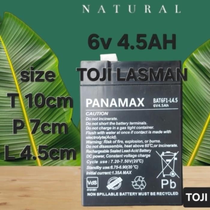 Jual ( ORIGINAL ACCU BATTERY PANAMAX 6V 4.5AH ) BATERAI AKI ACU BATRE ...