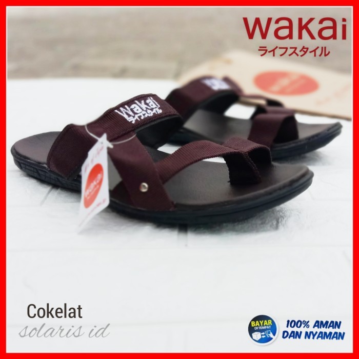Jual New! Sandal Murah Wakai Pria Lebaran dan sendal sehari hari hitam ...