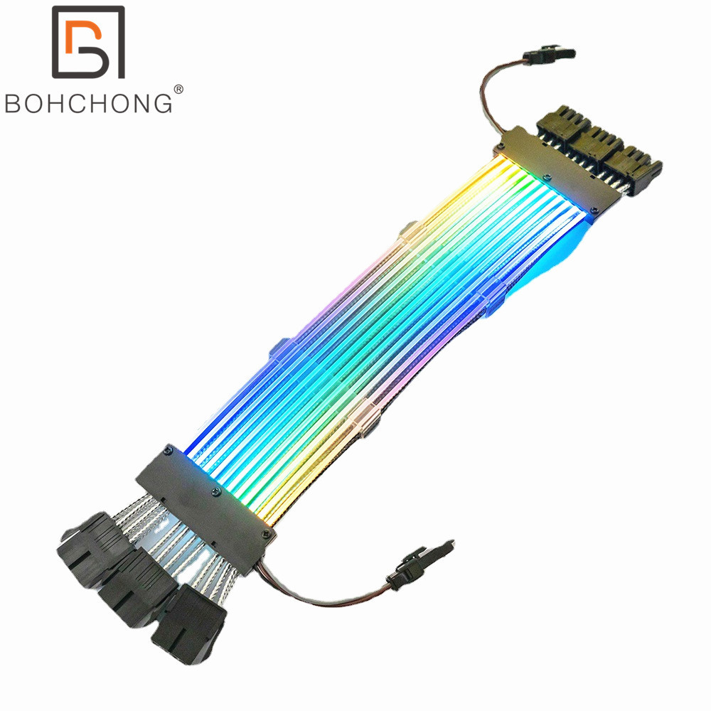 Jual HONYA PSU Extension Cable RGB 5V ARGB ATX 24Pin 3pcs GPU 8Pin ...
