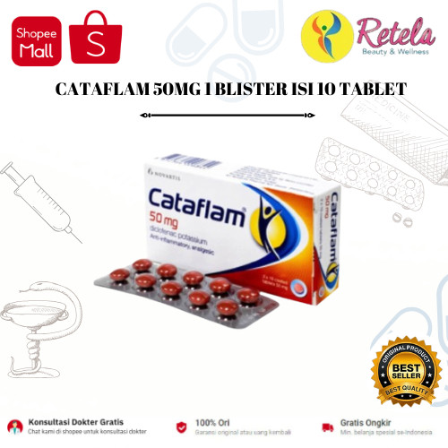 Jual CATAFLAM 50MG 1 BLISTER ISI 10 TABLET | Shopee Indonesia
