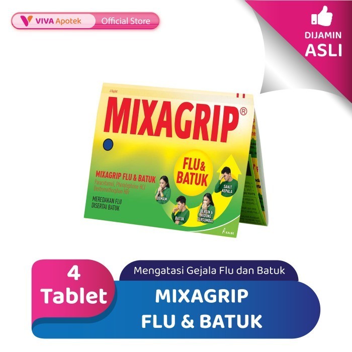 Jual Mixagrip Flu & Batuk Mengatasi Gejala Flu dan Batuk (4 Tablet ...