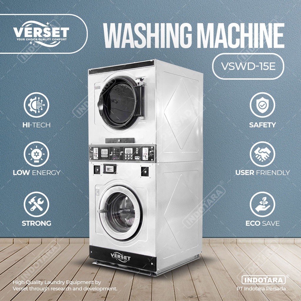 Jual Mesin Cuci dan Pengering Verset Stack Koin VSWD-15E | Shopee Indonesia