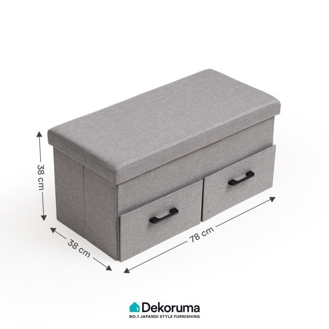 Jual Dekoruma SHACHI Kursi Bench Minimalis dengan Storage Abu Tua ...