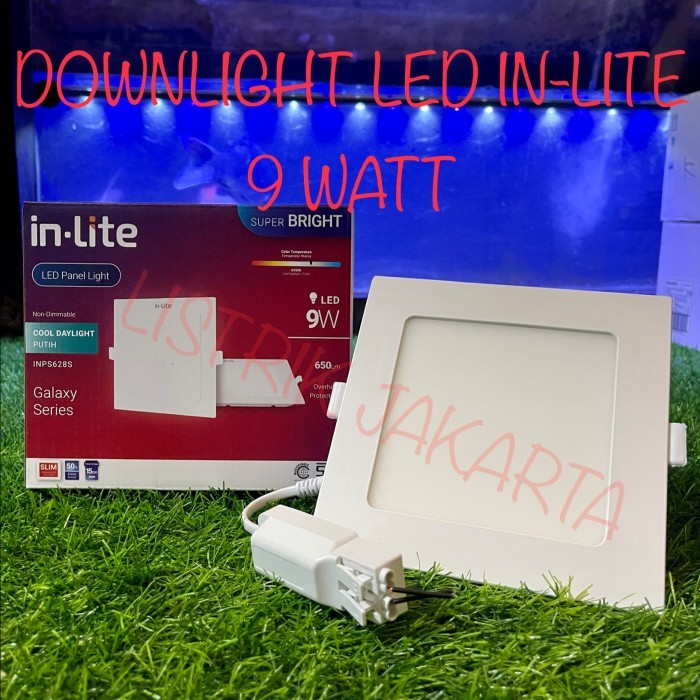 Jual Lampu Downlight Led Inlite 9 Watt 9W 9Watt 9 W Kotak Inps628S In-Lite | Shopee Indonesia