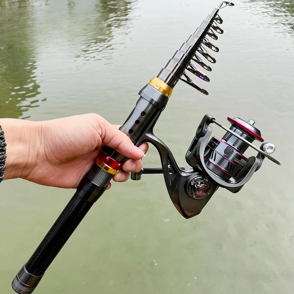 Jual Spinning Reel Rod Set 5.2:1 Gear Ratio Sea Fishing Rod Max Drag ...