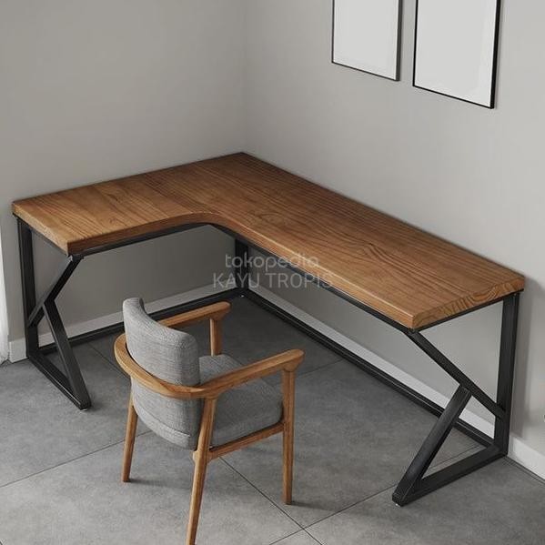 Jual Meja Kantor Kerja Direktur Letter L Uk 60 *130*130*75Cm | Shopee ...