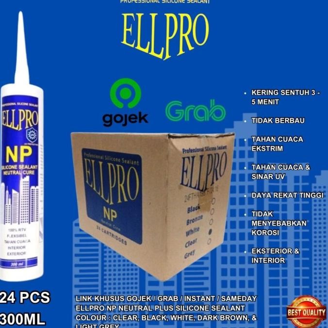Jual Lem Beton/Lem Kaca/Lem Acp/Lem Atap Ellpro Np Plus Silicone-Grab ...
