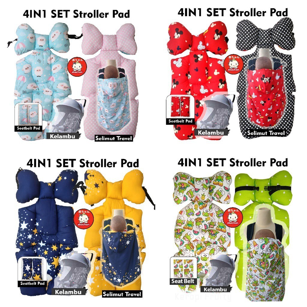 Jual PREORDER SET ALAS Stroller Pelapis Seatbelt Kelambu Stroller 2in1 ...