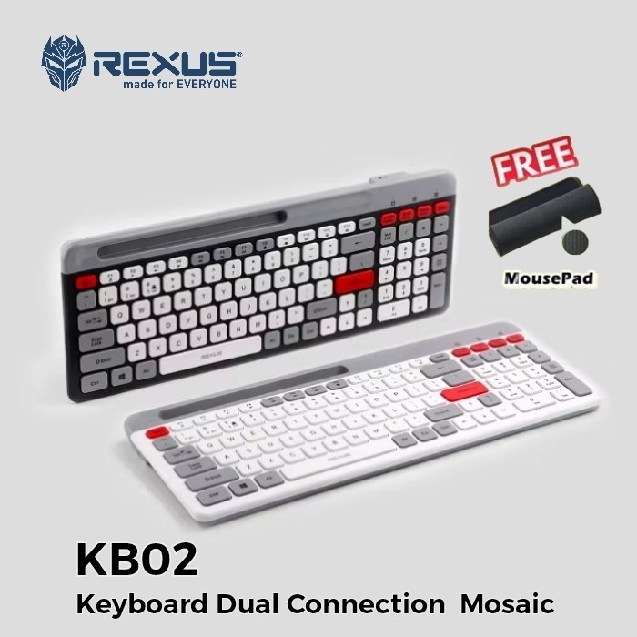 Jual HARGA DISC - Rexus KB02 Wireless Bluetooth Keyboard Mosaic Dual Connection | Shopee Indonesia