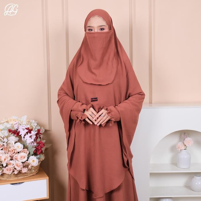 Jual Gamis Syar'I Mawar Dengan Krudung Bordel Jumbo Cadar Tali Pakaian Wanita Muslim Syari ...