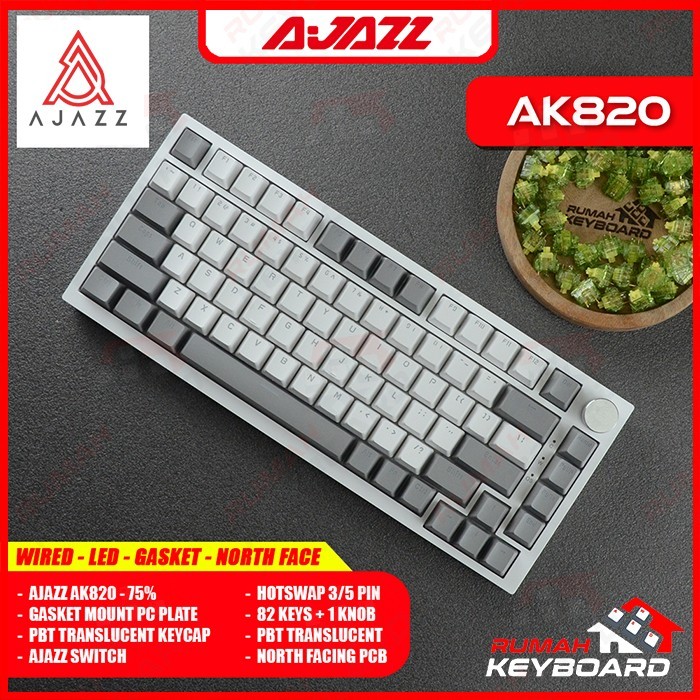 Jual mechanical keyboard - ajazz ak820 - 75% - wired - gasket - hotwsap [kualitas terbaik ...