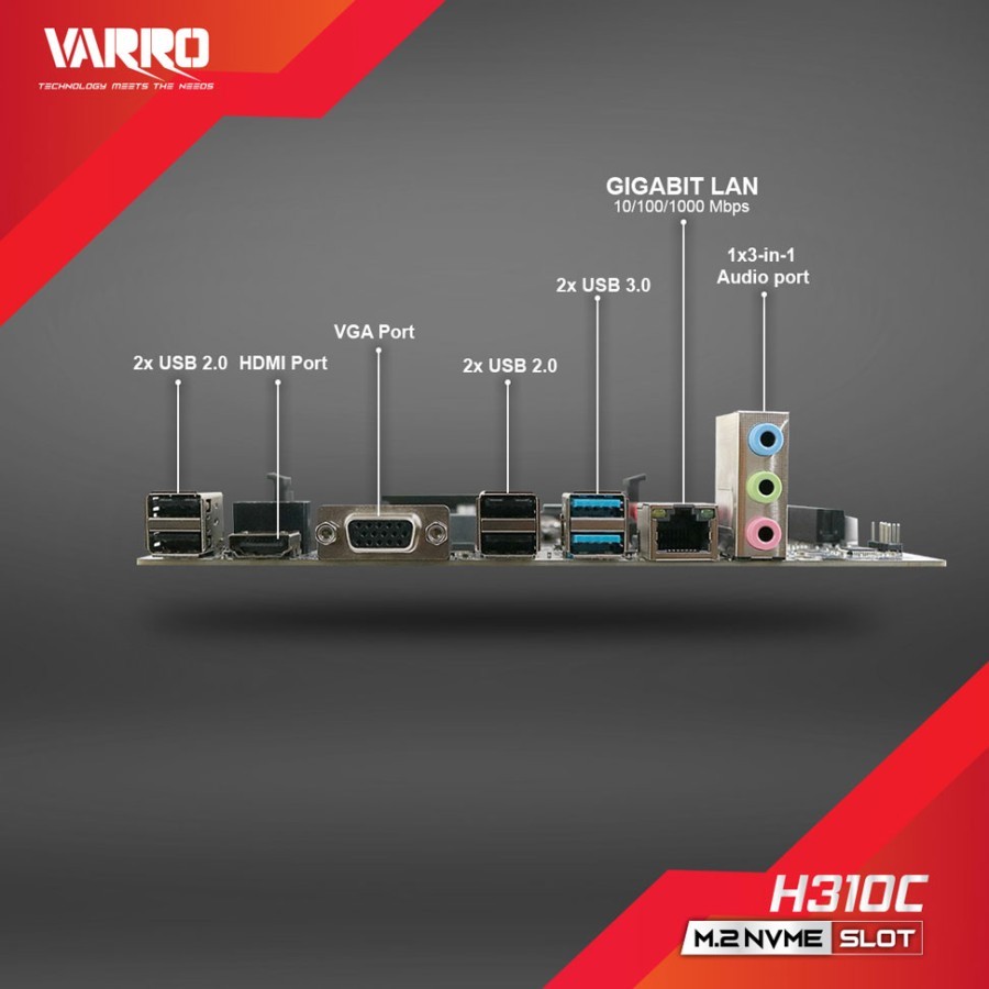 Jual MOBO VARRO H310C / MOTHERBOARD VARRO H310C M.2 NVME DDR4 LGA 1151 for INTEL GEN 6, 7, 8 & 9 ...