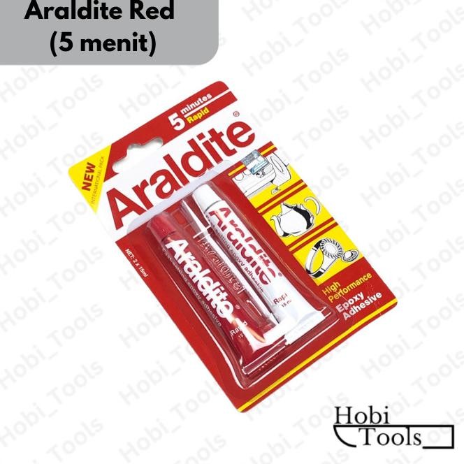 Jual LEM EPOXY ARALDITE 5 MENIT RAPID - MERAH (RED) | Shopee Indonesia