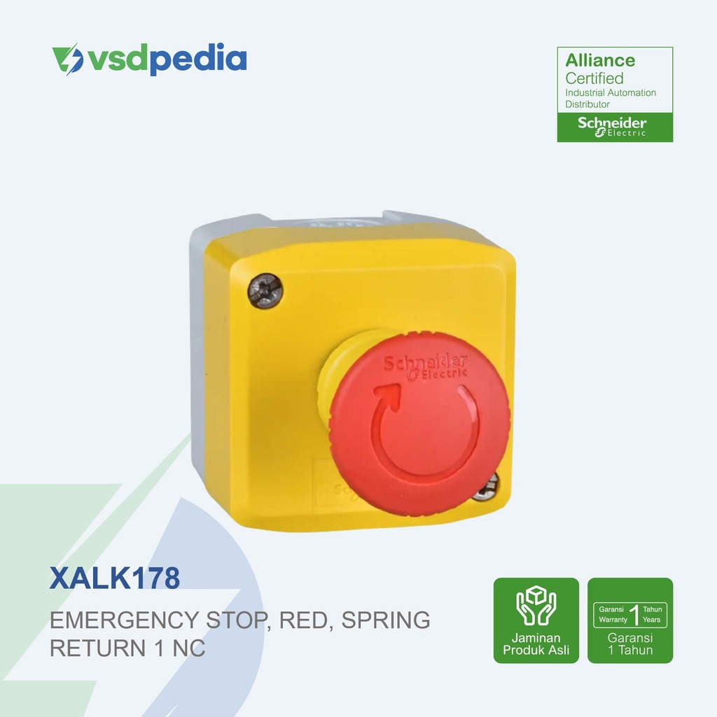Jual SCHNEIDER CONTROL STATION EMERGENCY STOP FUNCTION XALK178 | Shopee ...
