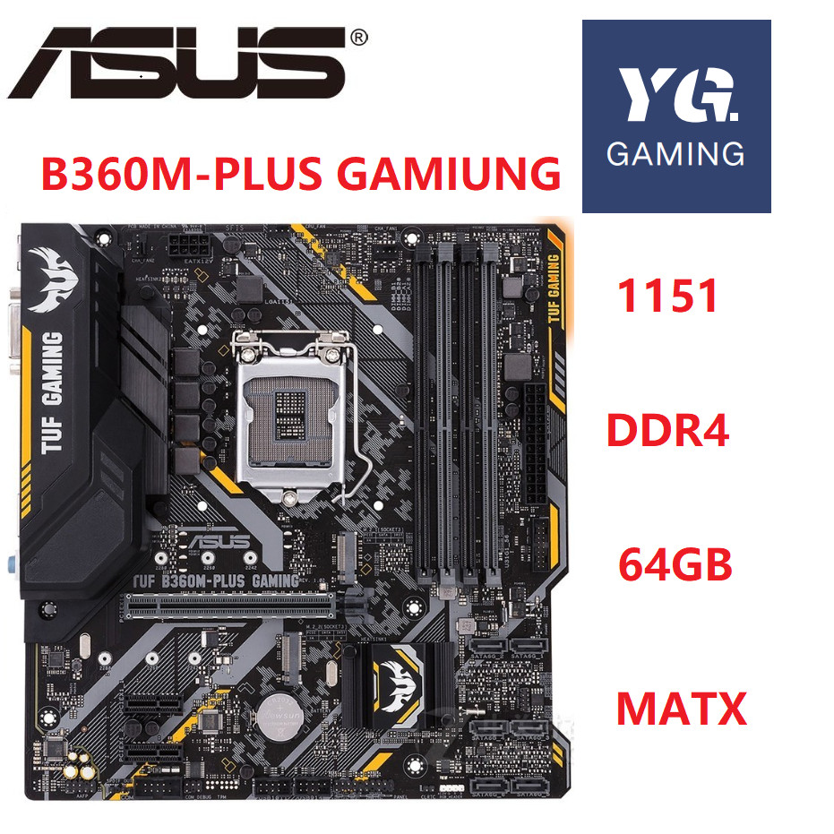 Jual ASUS TUF B360M-PLUS GAMING Desktop Motherboard Bekas Chipset Intel ...