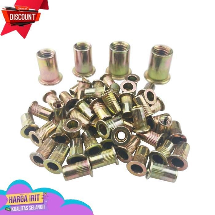 Jual TODAY M3/M4/M5/M8/M10 MUR RIVET NUT/RIVNUT/FLAT NUT 50PCS | Shopee Indonesia