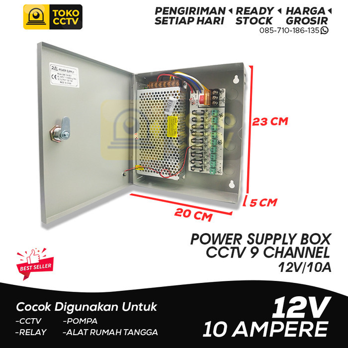 Jual POWER SUPPLY BOX 10A / 12V CENTRAL PANEL CCTV ORIGINAL QUALITY ...