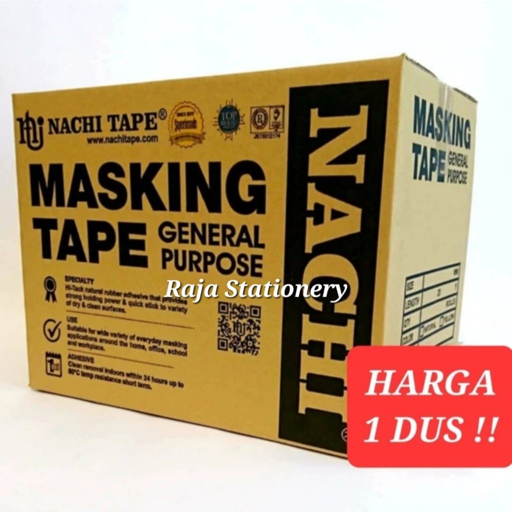 Jual MASKING TAPE NACHI 24MM 48MM LAKBAN KERTAS NACHI 24MM 1 INCH 2 ...