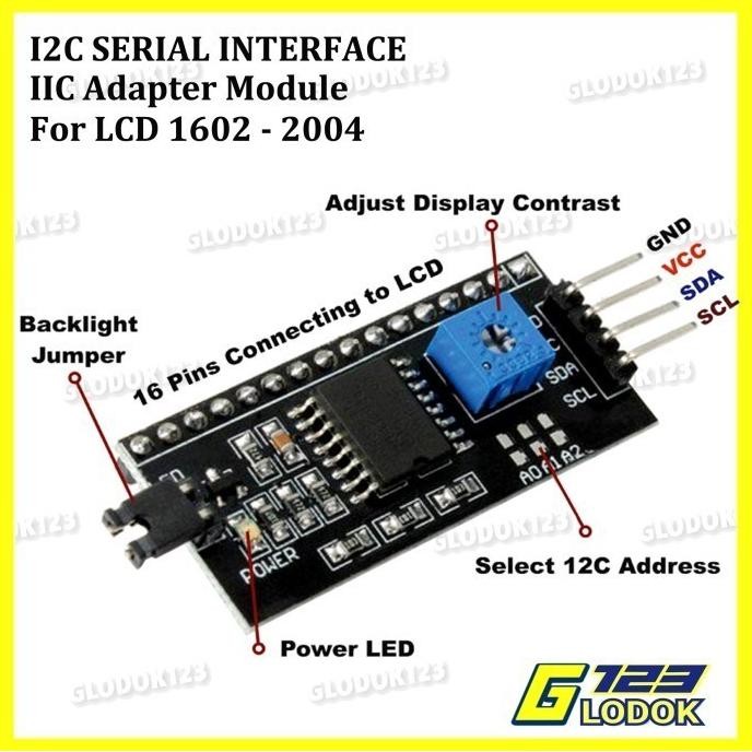 Jual IIC I2C Serial Interface For LCD 1602 to 2004 Backpack Board Arduino | Shopee Indonesia