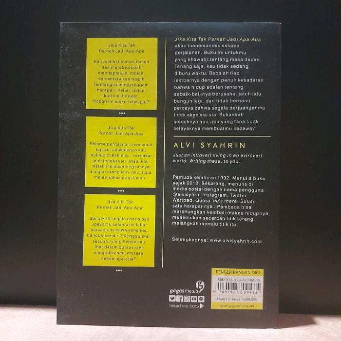 Jual BUKU MOTIVASI / PENGEMBANGAN DIRI / JIKA KITA TAK PERNAH JADI APA APA SOFT COVER KODE 572 ...