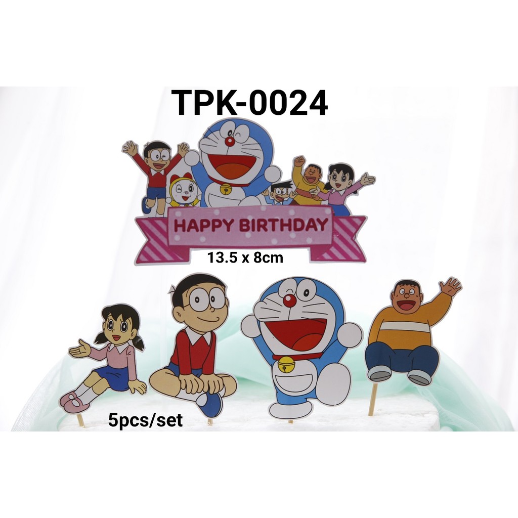 Jual TPK-0024 Topper kertas hiasan kue cake topper doraemon nobita (TPK ...