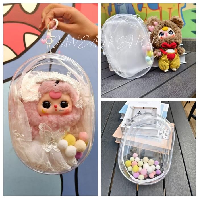 Jual 18cm/23cm Tas penyimpanan transparan PVC Tas BABY THREE VER 3 PVC ...